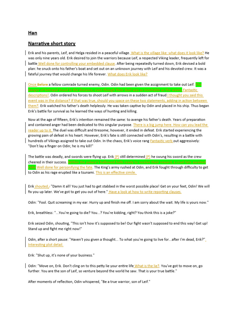 Han Narrative Short Story | PDF | Narrative