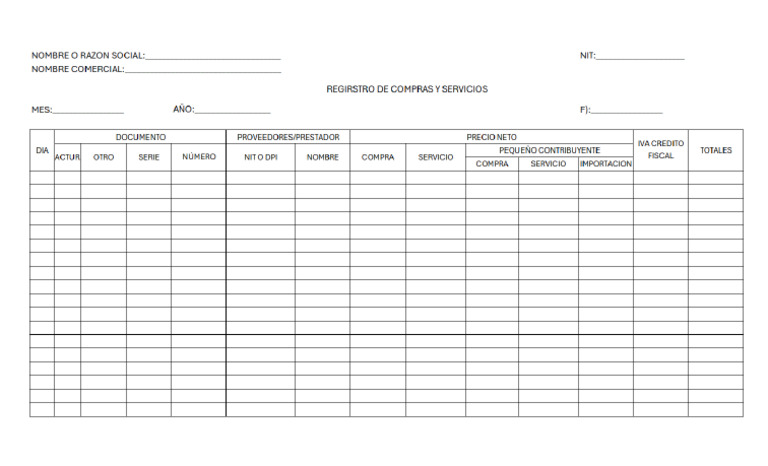 Planilla de Compras | PDF