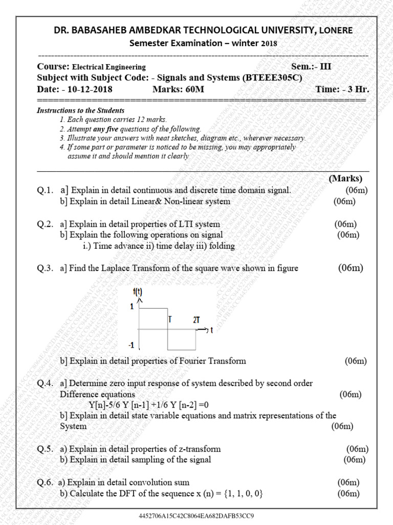 DSP Exam Notes - Signals & Systems | PDF | Digital Signal Processing ...