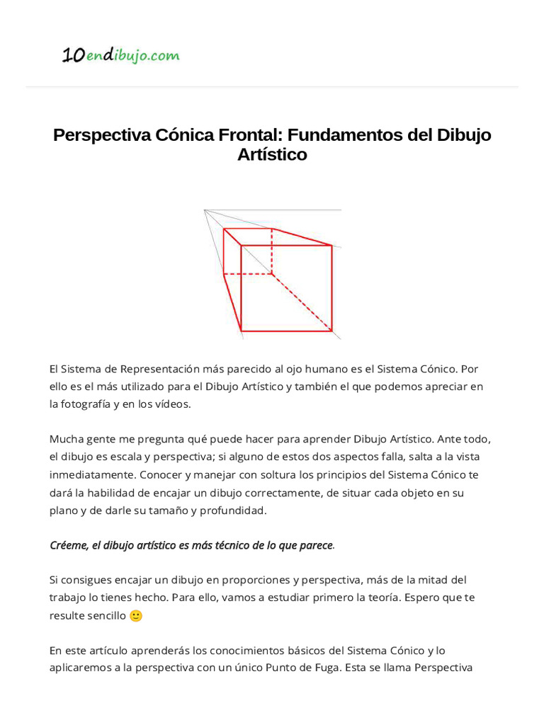 Perspectiva Cónica. | PDF | Perspectiva (Gráfica) | Horizonte