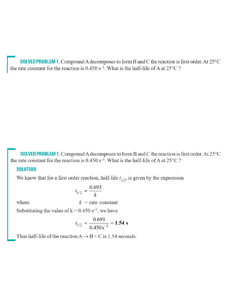 Kinetics Problems | PDF