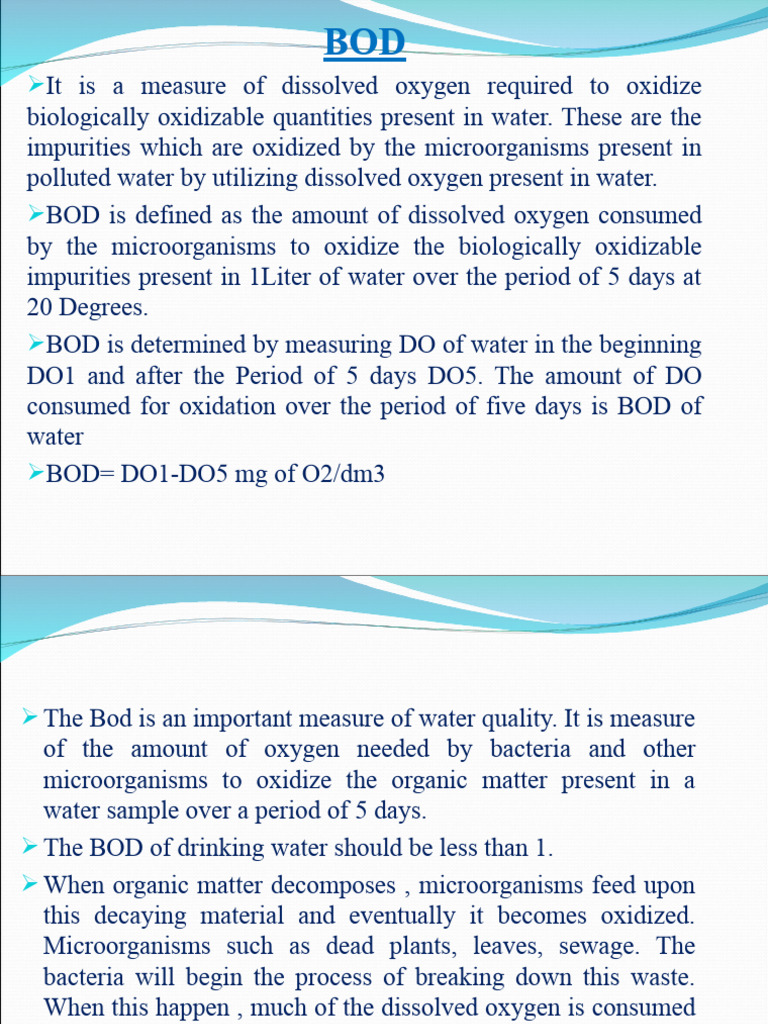 BOD and COD - Notes | Download Free PDF | Chemical Substances ...