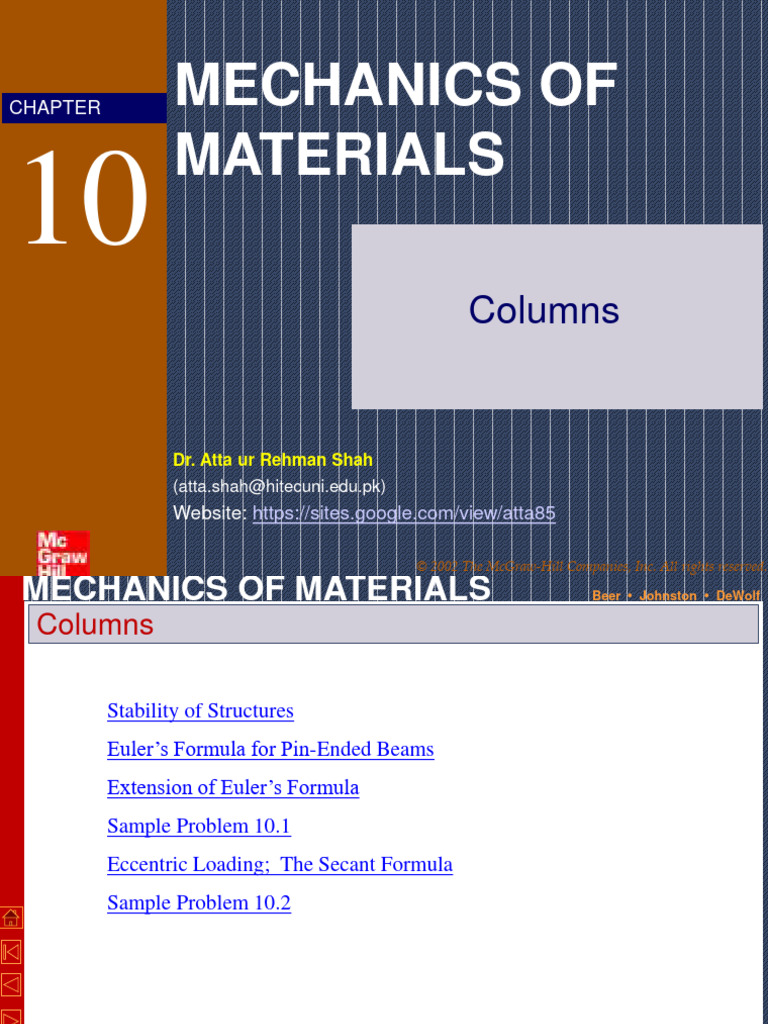 Eccentric Loading in Column Design | PDF | Strength Of Materials | Buckling