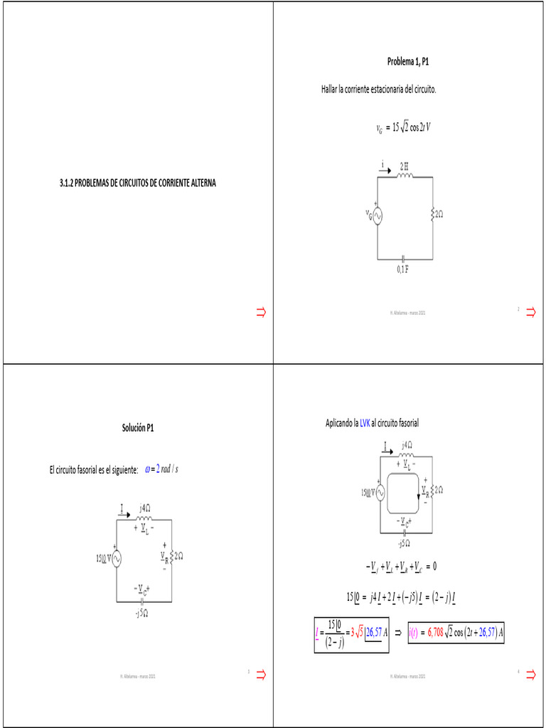 3 - Tema 3.1.2 Problemas de circuitos de corriente alterna | PDF | Ingeniería Informática ...