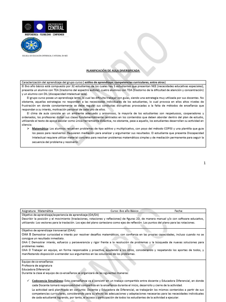 Planificación 8vo Básico | PDF | Maestros | Aprendizaje