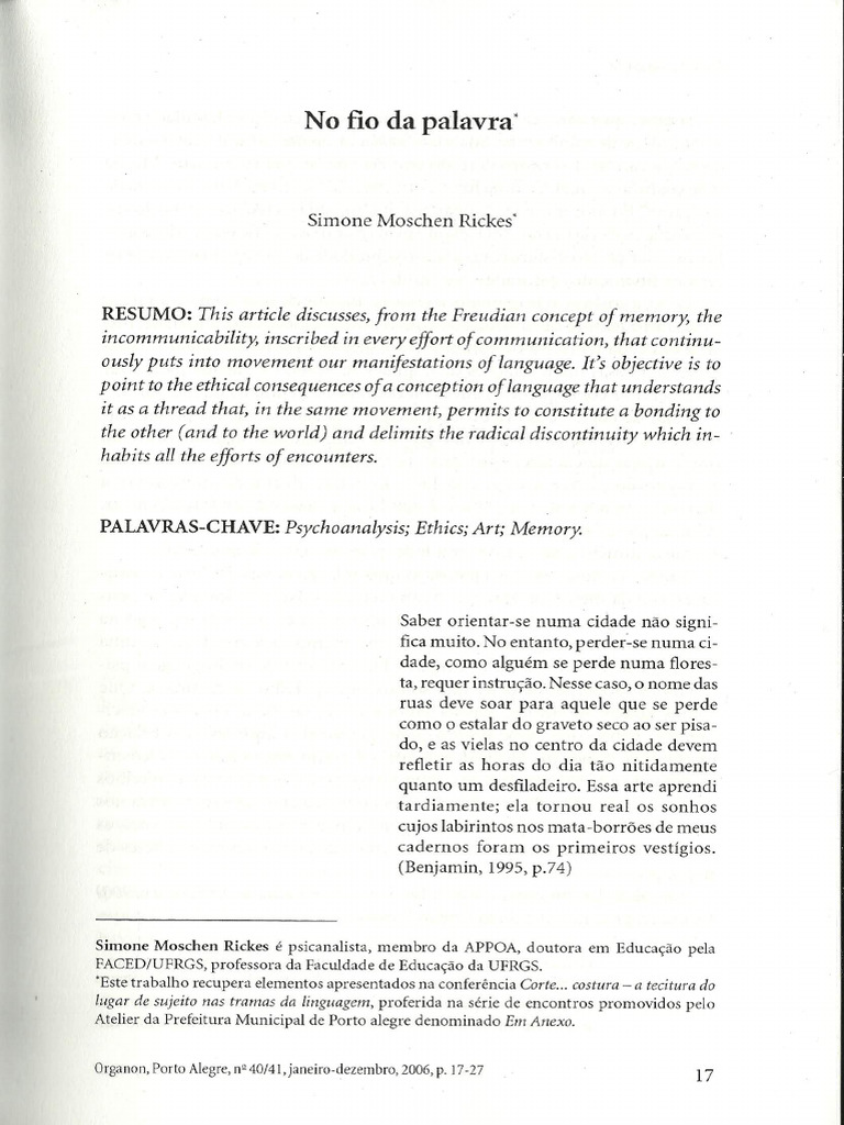 No Fio Da Palavra | PDF