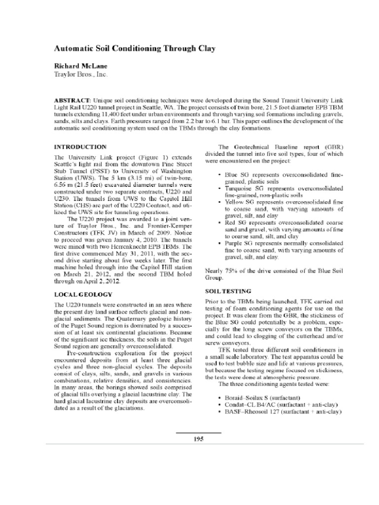 Automatic Soil Conditioning Through Clay | PDF