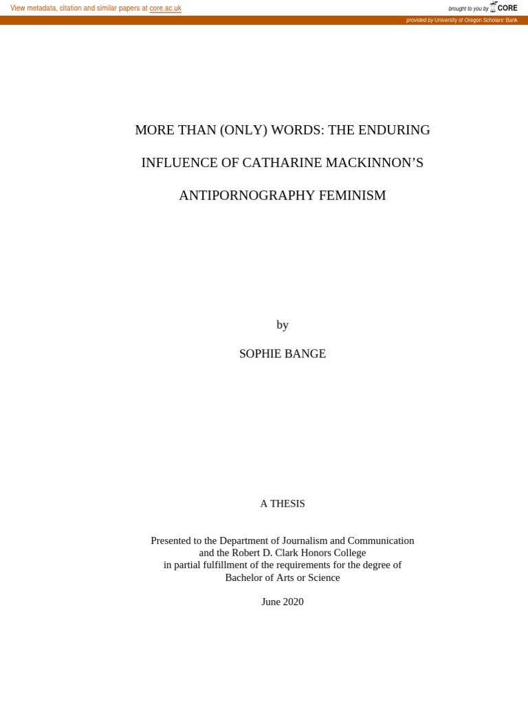 More Than Only Words The Enduring Influe | PDF | Feminism | Gender Studies