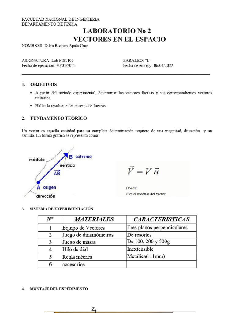 lab 2 vectores | PDF | Vector Euclidiano | Geometría