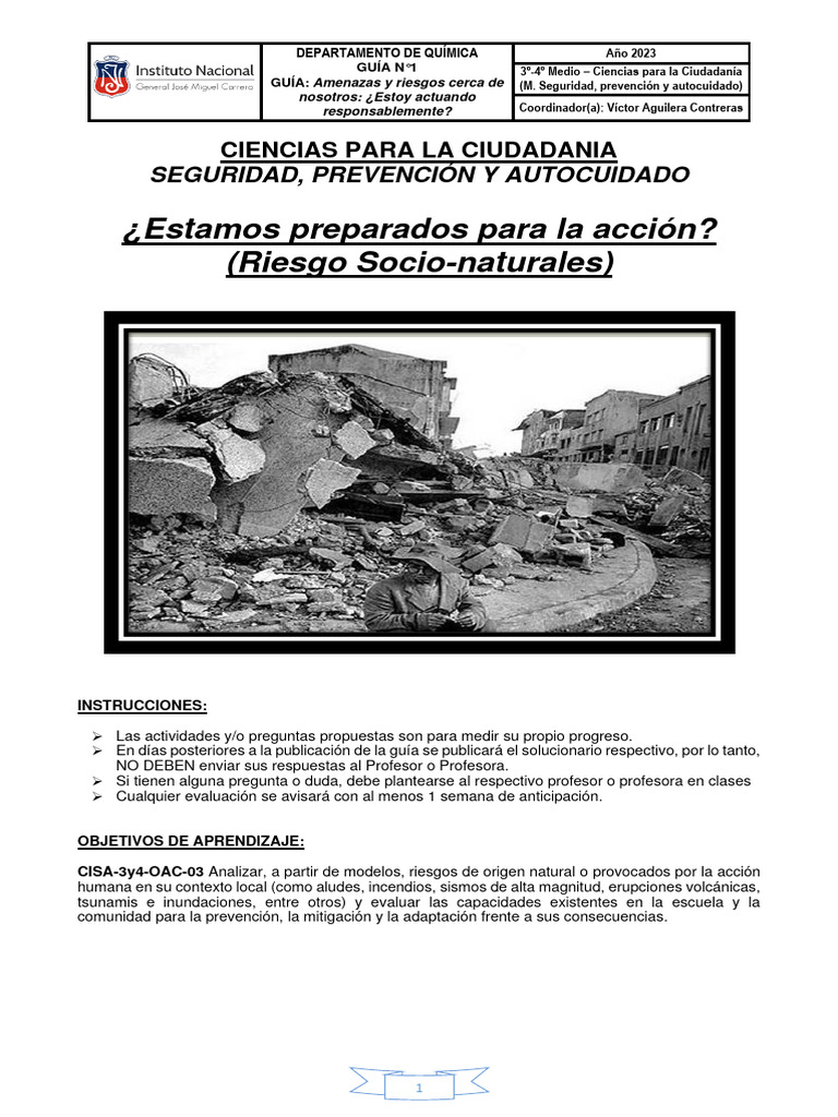 CPLC (SPA) - Guía - 1 Riesgos Socionaturales | PDF | Temblores | Tsunami