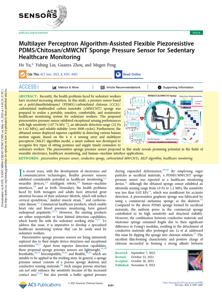 Yu Et Al 2023 Multilayer Perceptron Algorithm Assisted Flexible ...
