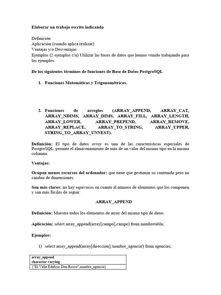 Funciones y Triggers en PostgreSQL | PDF | SQL | Bases de datos