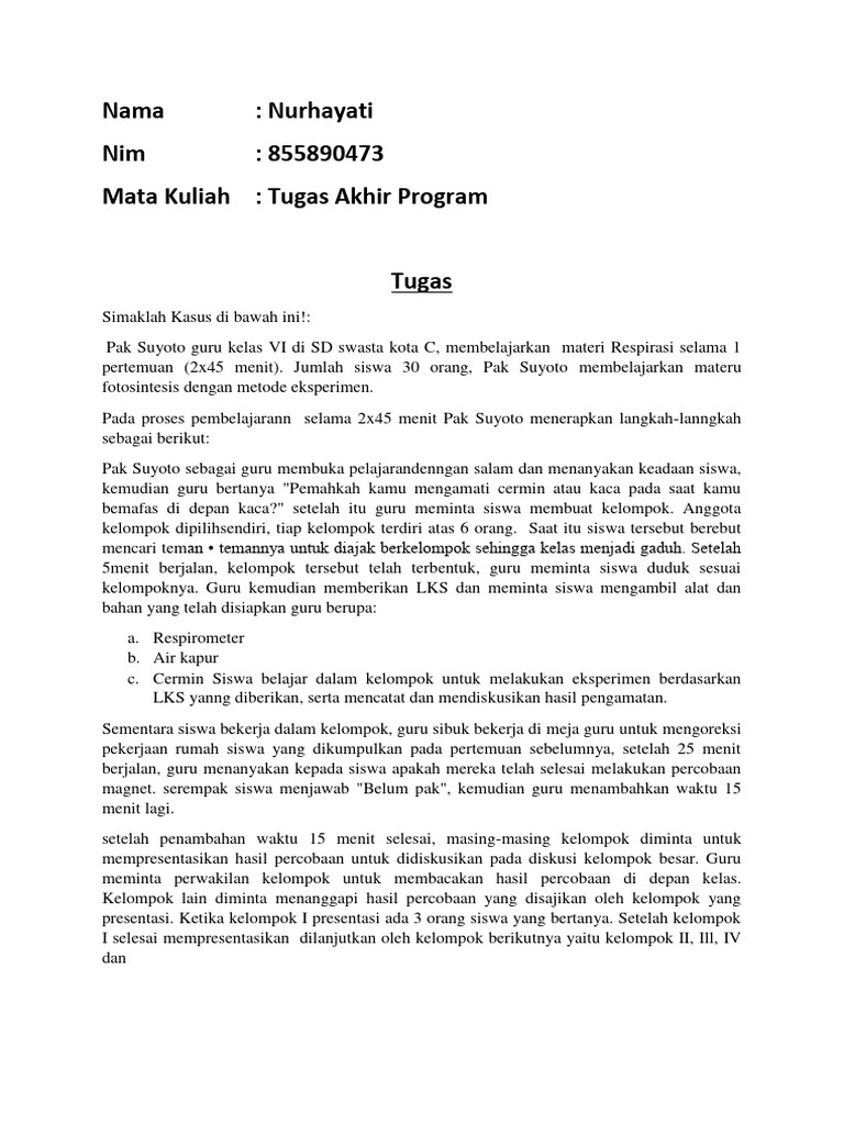 Tugas II TAP | PDF | Karier & Perkembangan