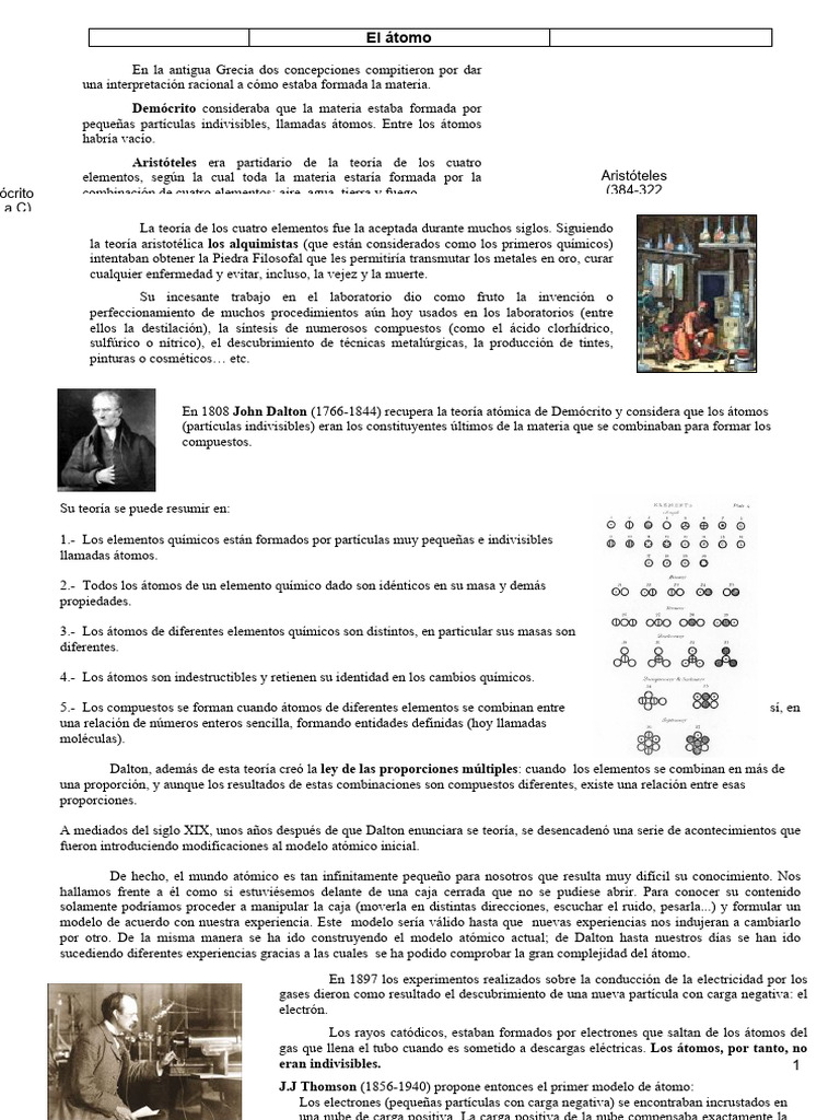 Mod Atomicos 1 Teoría | PDF | Núcleo atómico | Átomos
