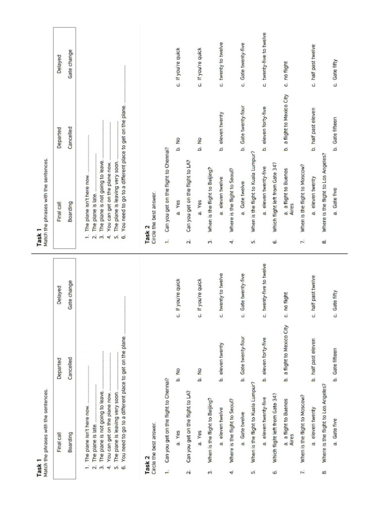 Flight Information Reading HANDOUT | PDF