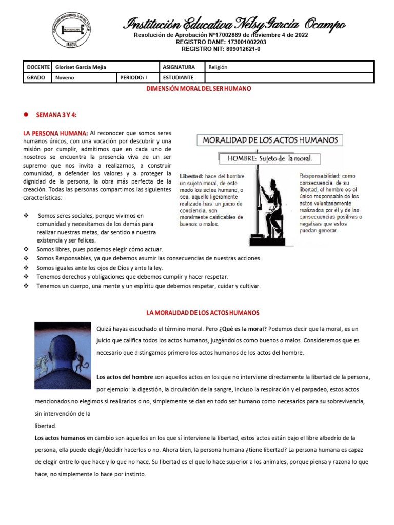 Dimensión Moral Del Ser Humano | PDF | Moralidad | Libertad