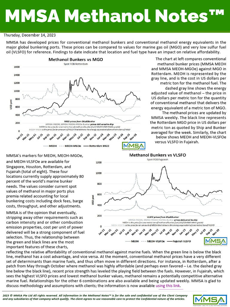 MMSA Methanol Notes PDF | PDF | Methanol | Fuels