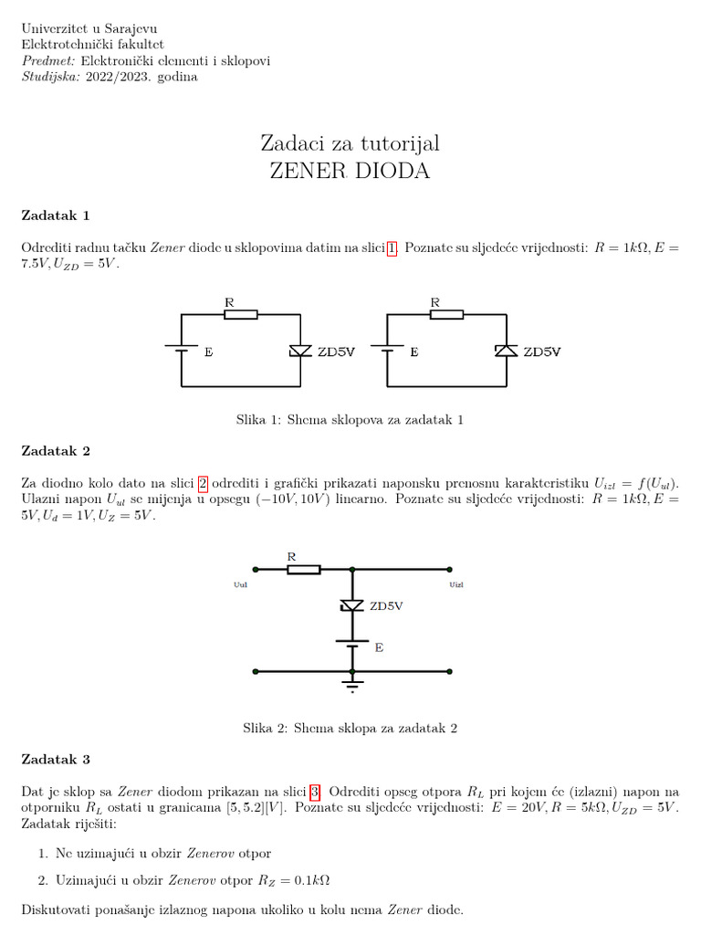 EES - Tutorijal - Zener Dioda | PDF