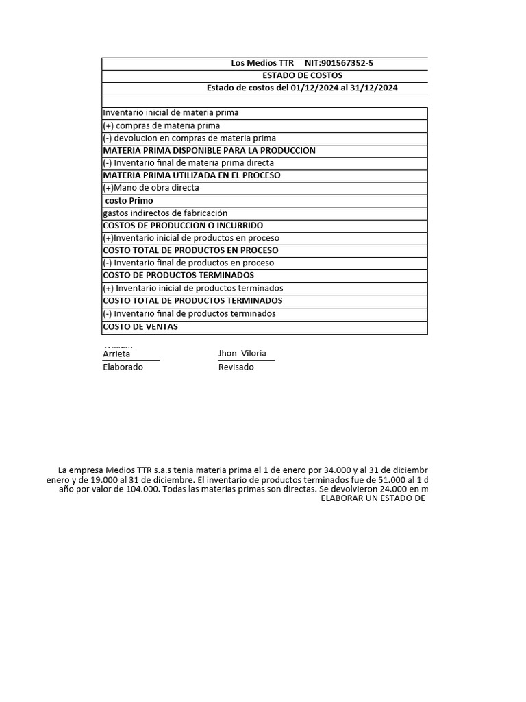 Diana Ejercicio | PDF | Producción y fabricación | Comercio