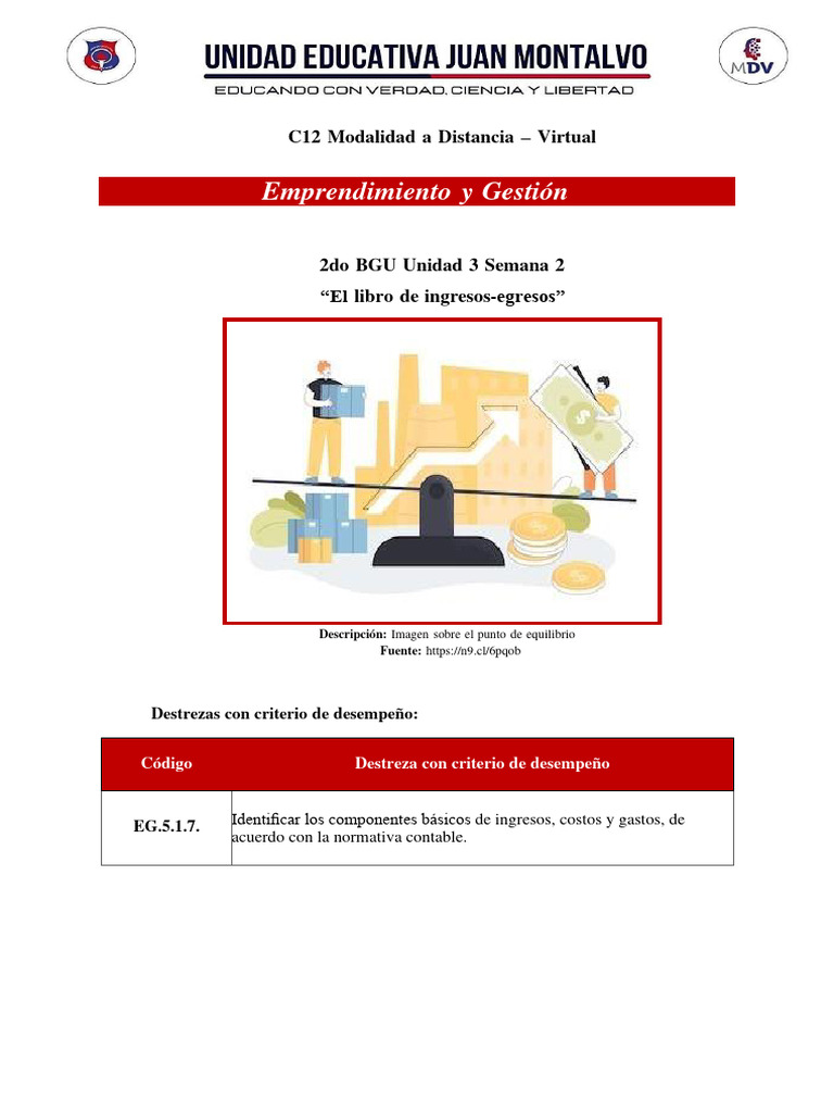 Guía Emprendimiento y Gestión - 2do BGU - U3 - S2 | PDF | Contabilidad | Business