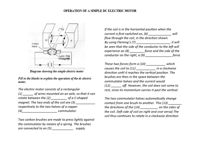 Operation of A Simple DC Electric Motor | PDF