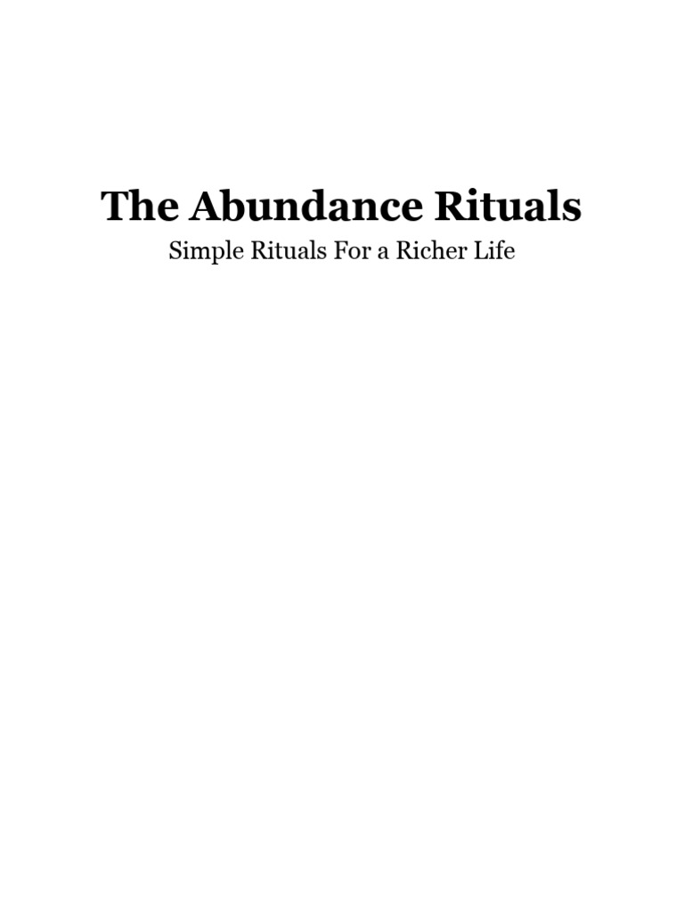 The Abundance Rituals Compressed | PDF | Candle | Amulet