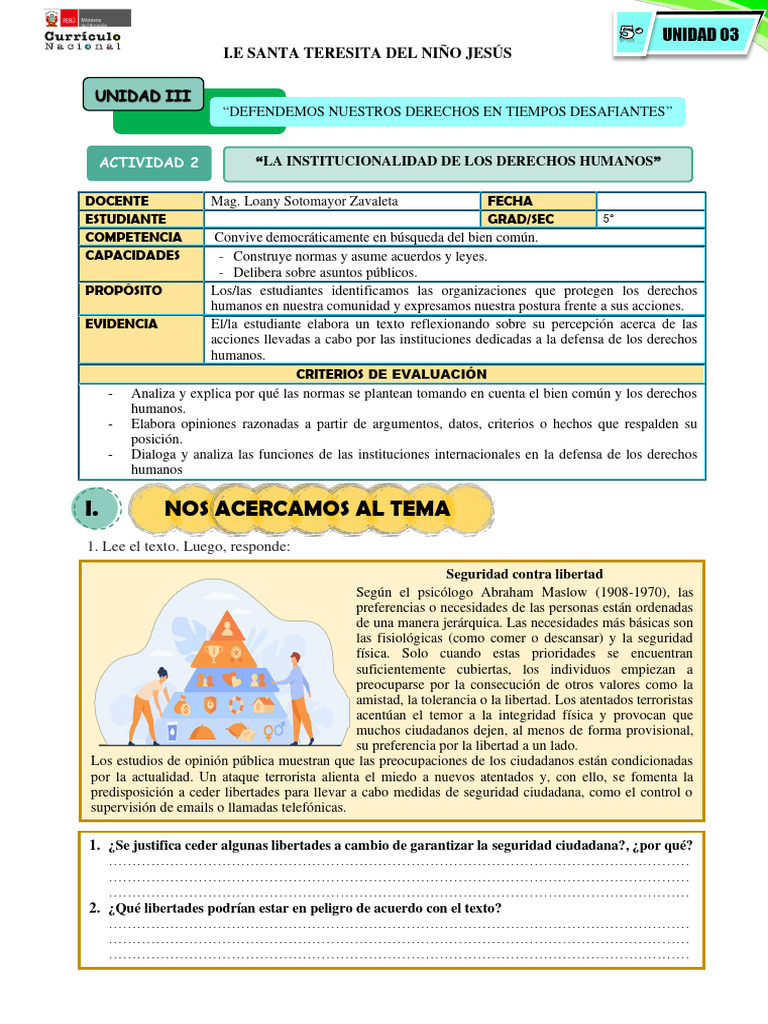 5° DPCC -ACTV 02 | PDF | Derechos humanos | Derechos