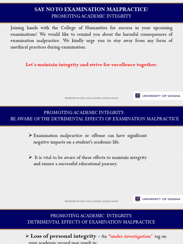 University of Ghana Examination Malpractice Regulation | PDF | Self ...