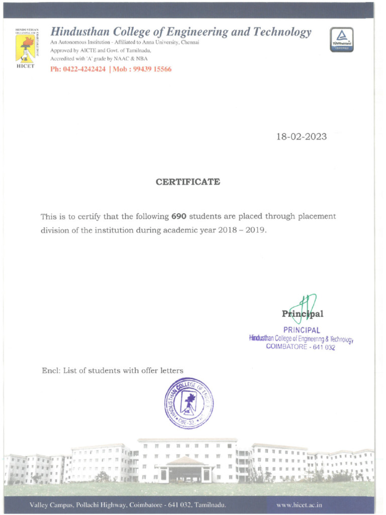 Placed Students List 18 19 | PDF