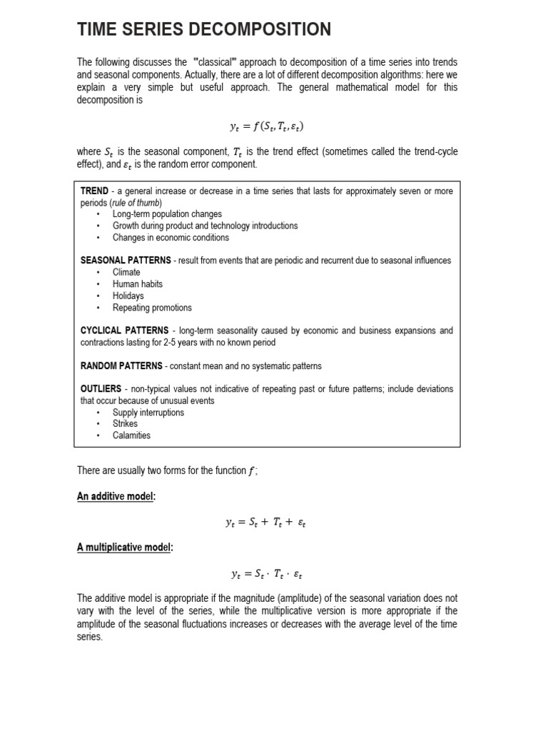Additional Notes 1 - Time-Series Decomposition | PDF | Time Series ...