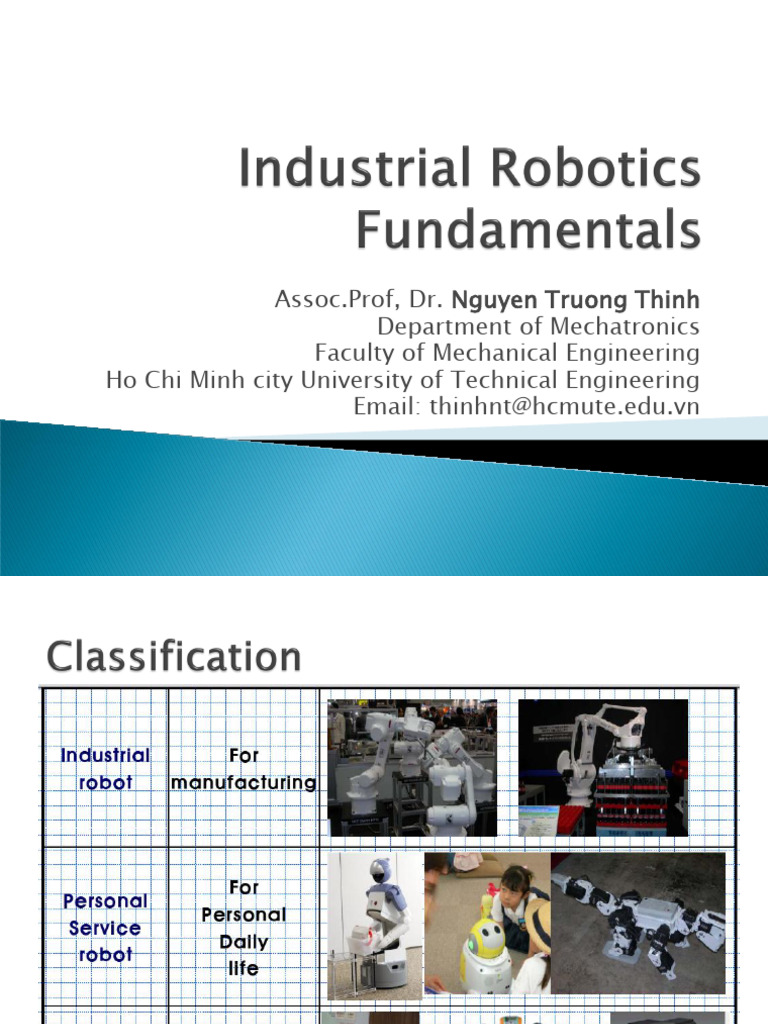 Lecture Industrial Robots - 2017 - Fundamental | PDF | Robot | Robotics