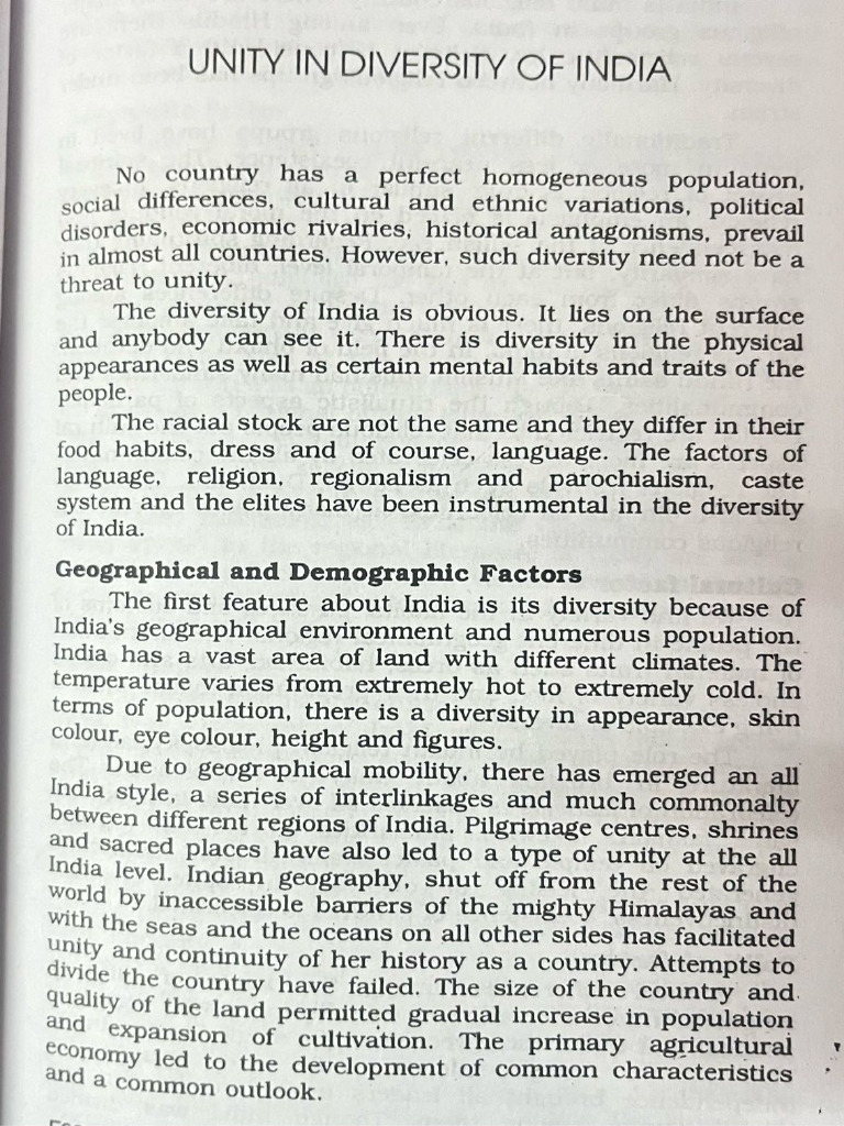 Unity in Diversity | PDF