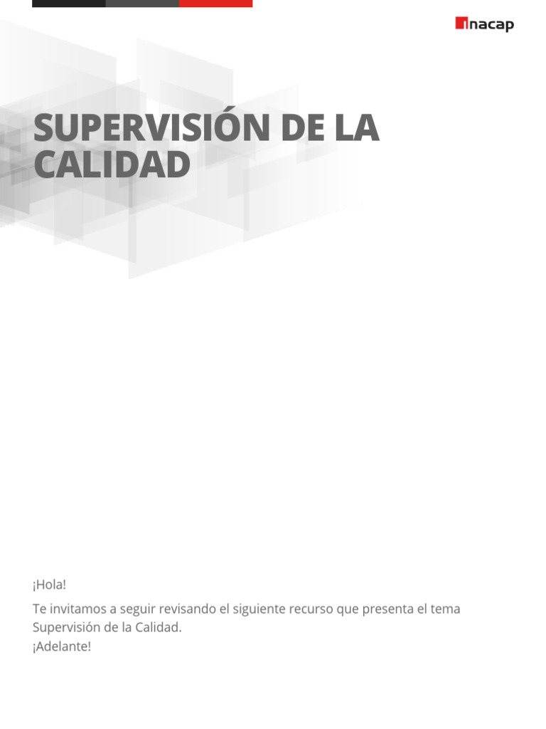 Procedimientos de Supervisión de Calidad | PDF | Gestión de la calidad ...
