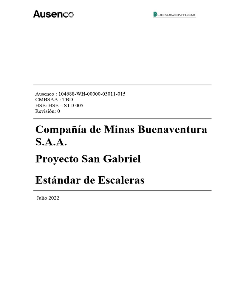 Estándar de Escaleras Proyecto San Gabriel | PDF | Escalera