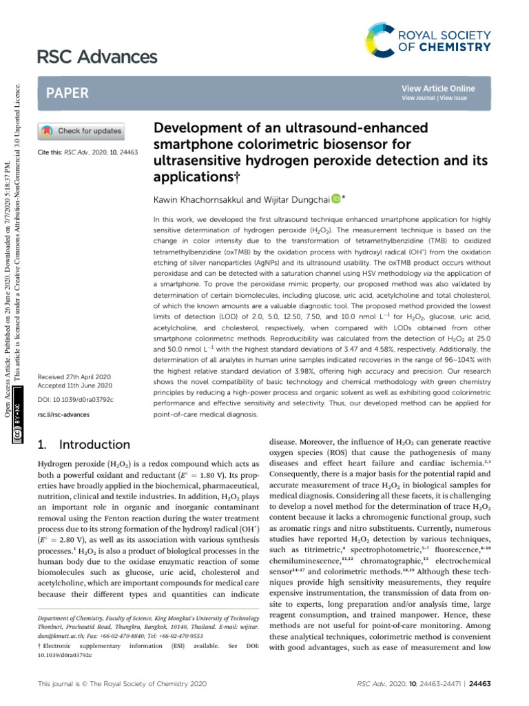 Development Of An Ultrasound Enhanced Smartphone Colorimetric Biosensor For Ultrasensitive