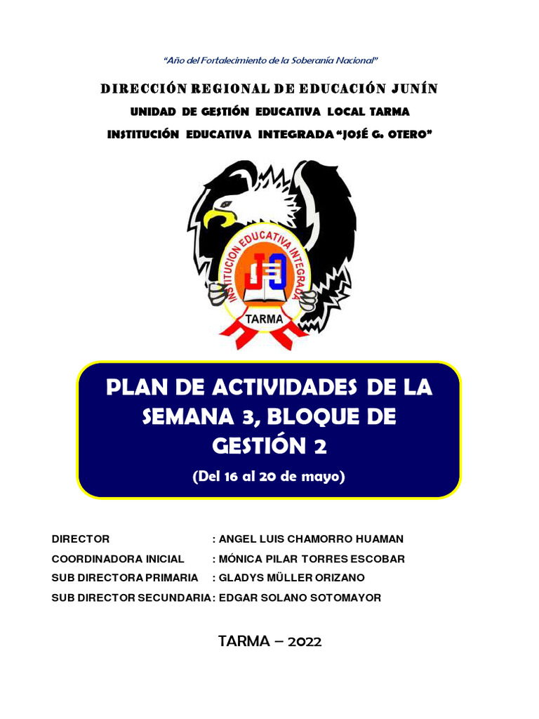 Plan de Semana de Gestión - Bloque 2 - Mayo | PDF