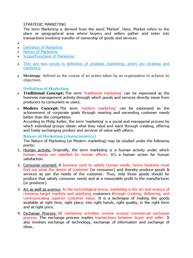 marketing notes undergraduate | PDF | Strategic Management | Marketing