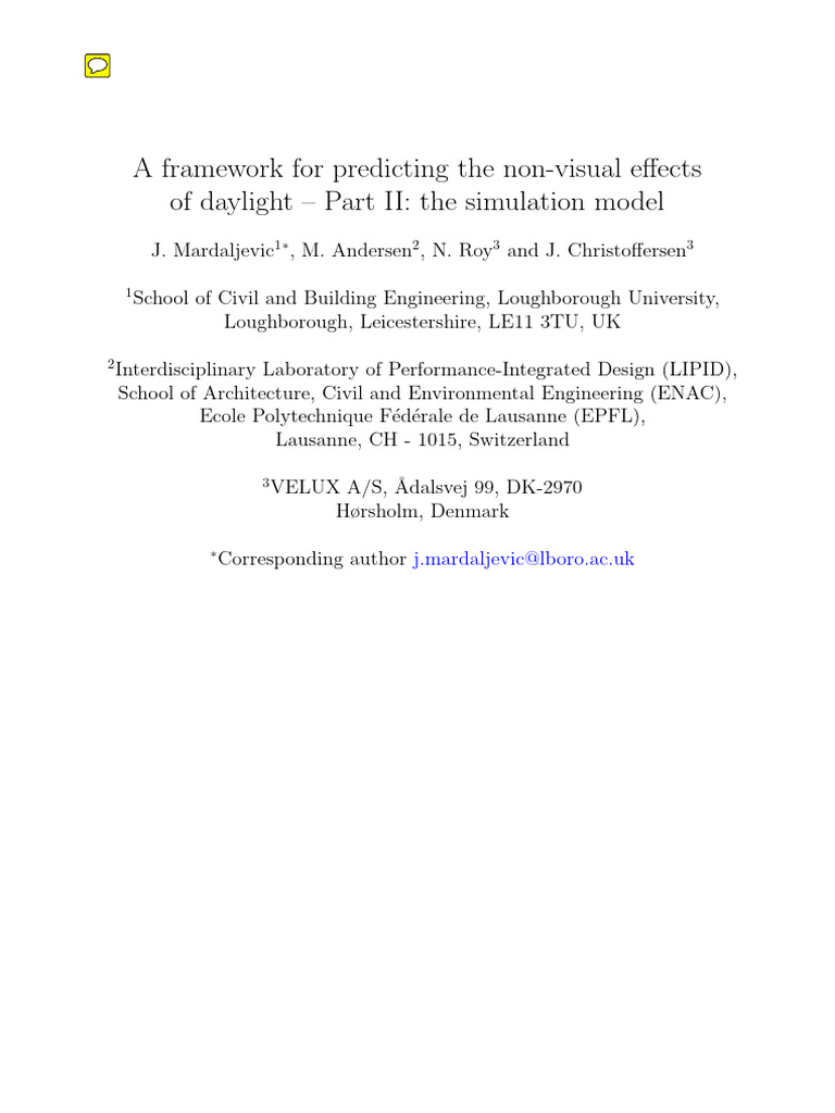 A Framework For Predicting The Non-Visual Effects of Light | PDF ...