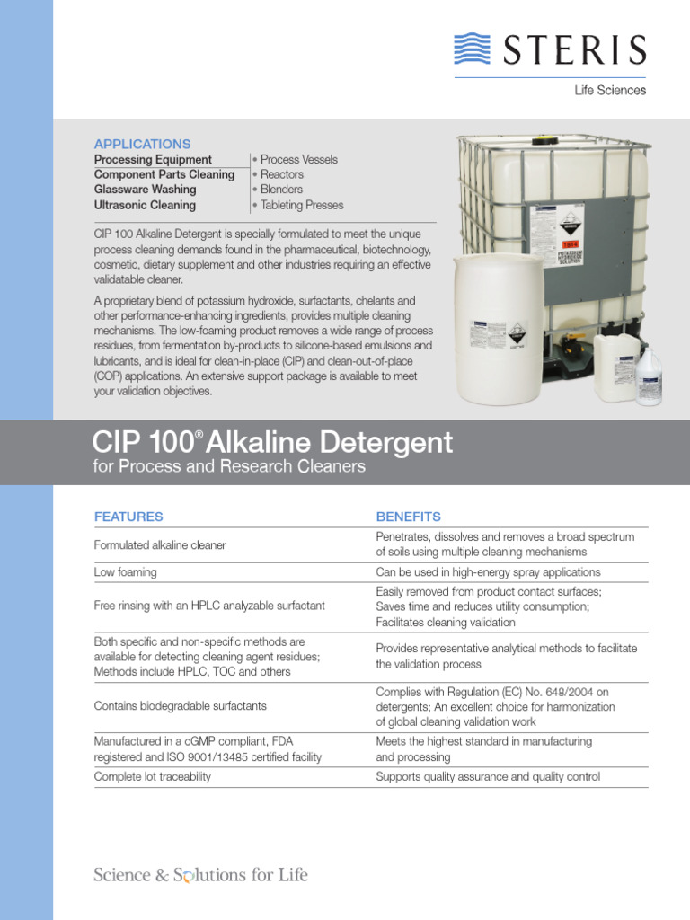Brochure CIP 100 Steris | PDF | Chemistry