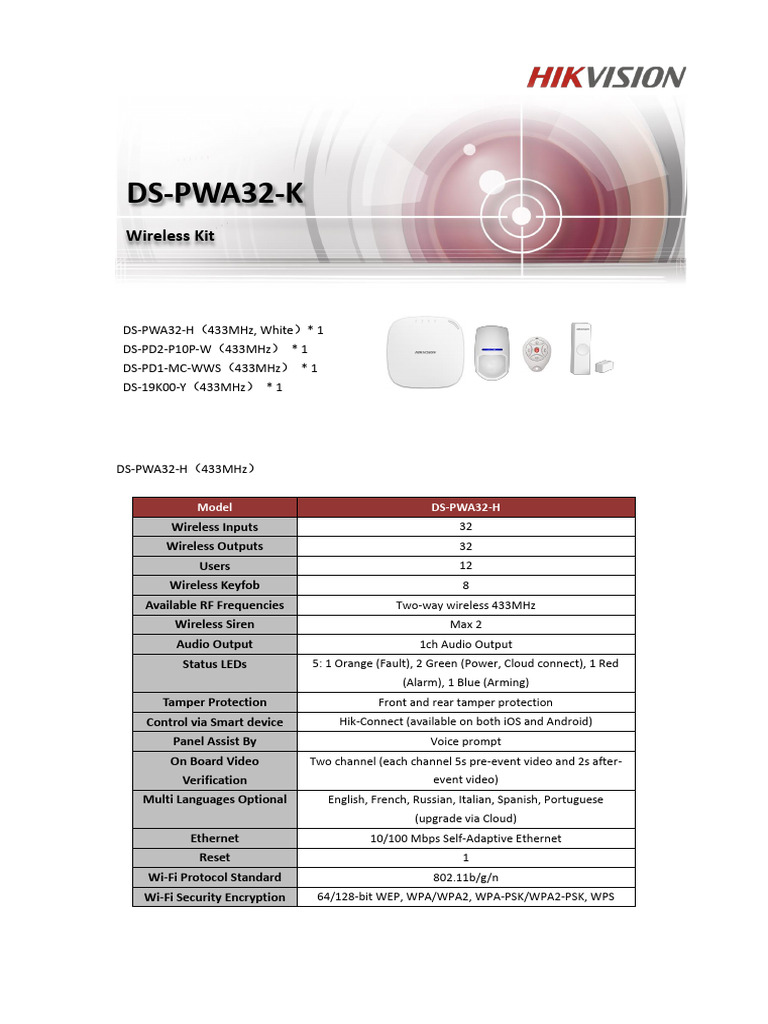 Especificaciones Kit (DS-PWA32-K) | PDF | Wi Fi | Computer Engineering