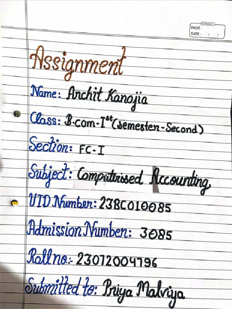 Archit Kanojia, FC1, Computerised Accounting - Compressed | PDF