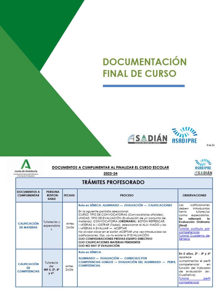Documentos Final de Curso | PDF | Evaluación | Educación primaria