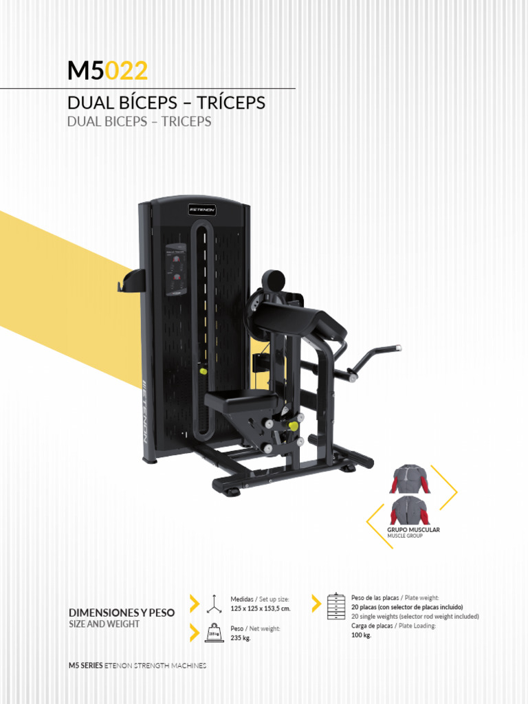 Ficha Tecnica Dual Biceps-Triceps M5022 | PDF | Acero | Materiales