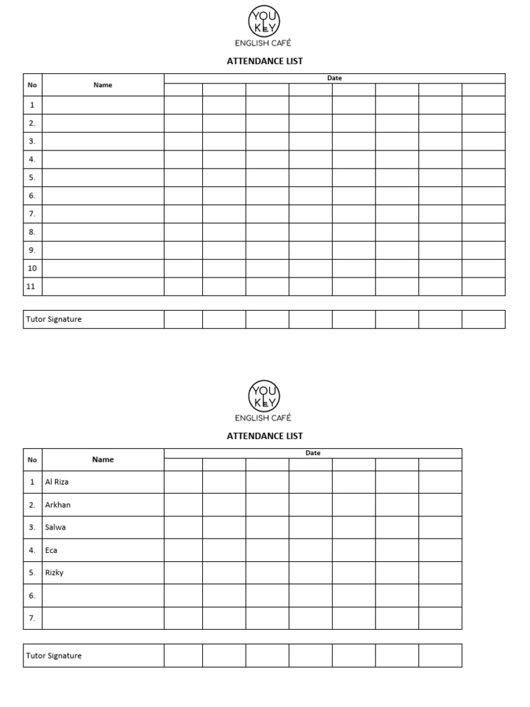 Attendance List | PDF | Science & Mathematics