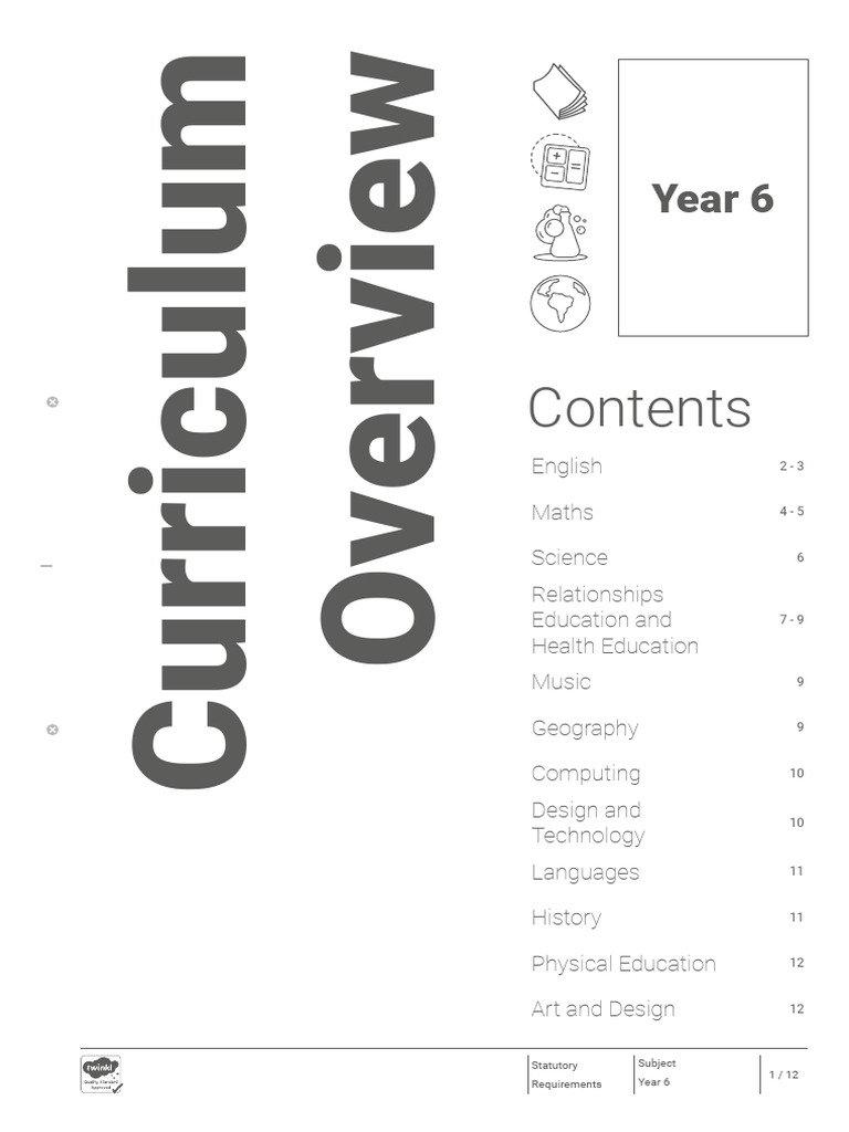 Year 6 English Curriculum Overview | PDF | Numbers | Multiplication