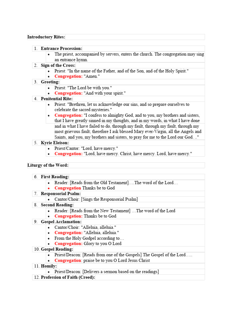 Mass | PDF | Mass (Liturgy) | Eucharist