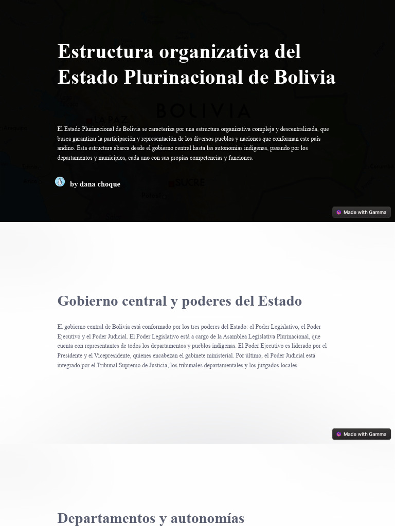 Estructura Organizativa Del Estado Plurinacional de Bolivia | PDF ...