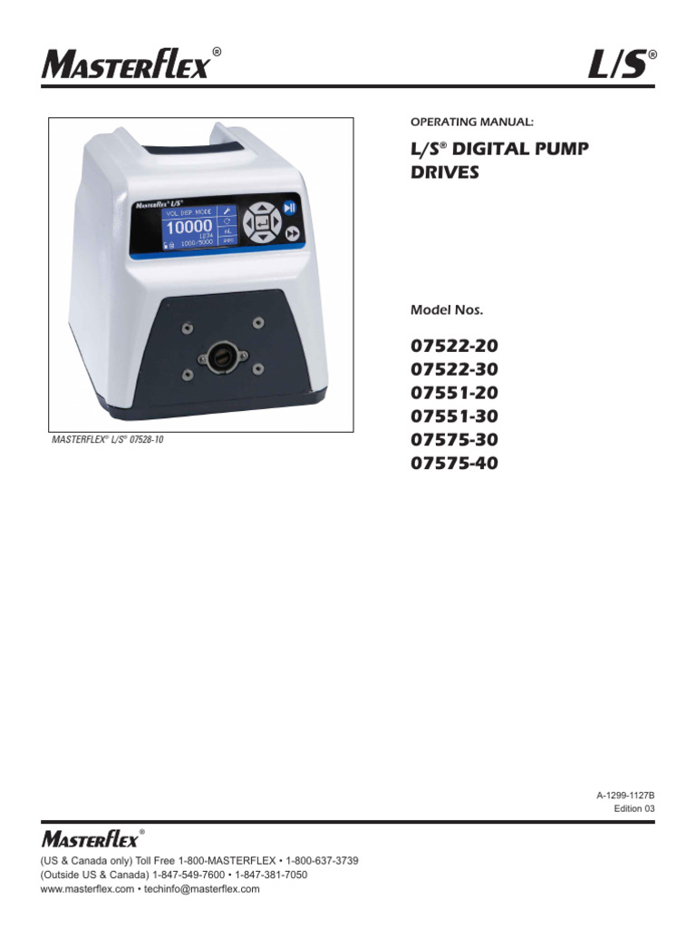 L/S Digital Pump Drives: Model Nos | PDF | Pump | Flow Measurement
