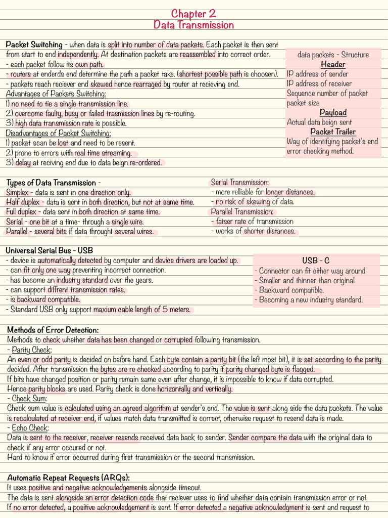 Revision Notes | PDF | Key (Cryptography) | Encryption