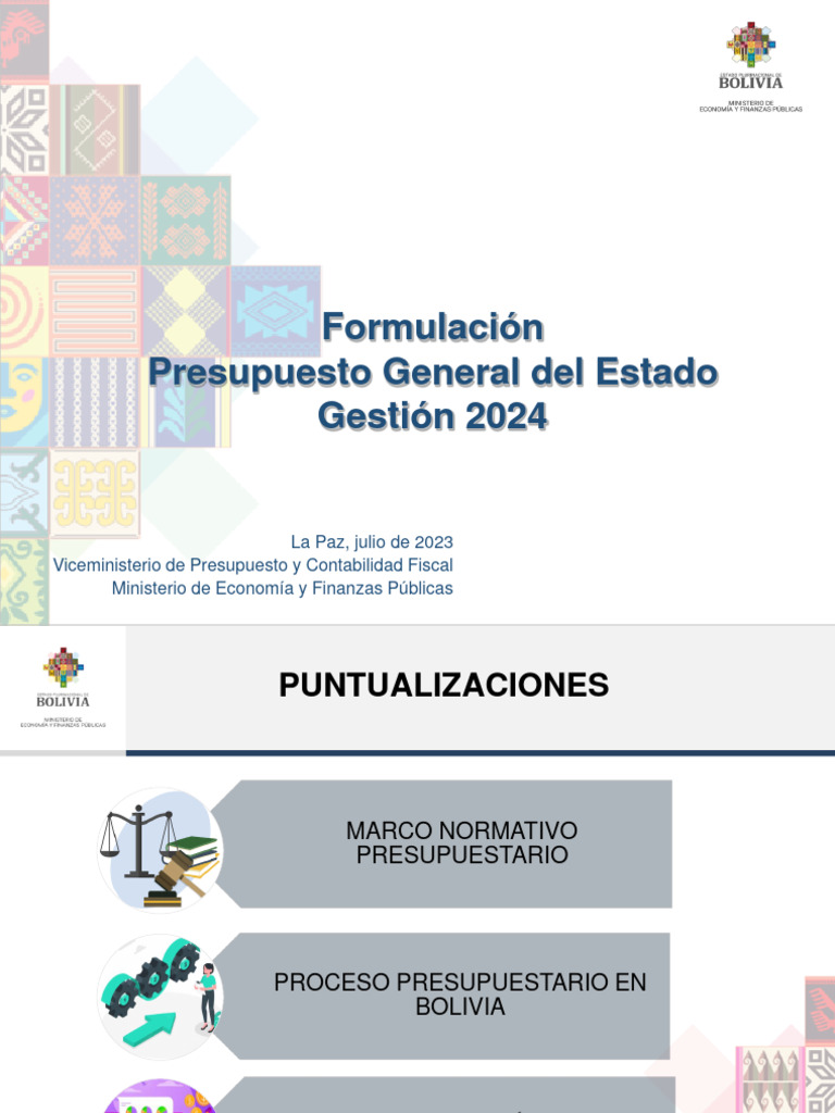 Presentación Pge2024 - Ppto - Anual | PDF | Presupuesto | Bancos